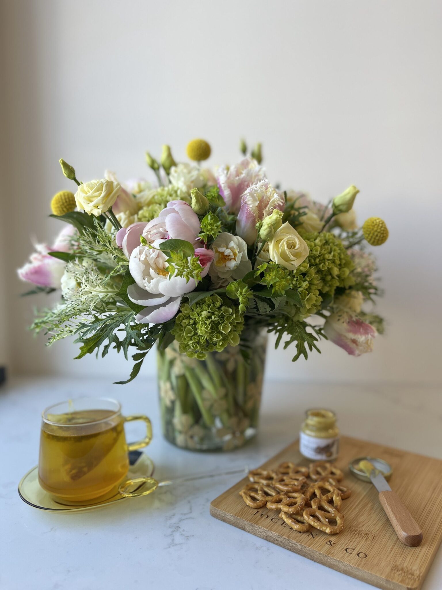 Champagne Mustard Inspired Arrangement | Easter Flowers